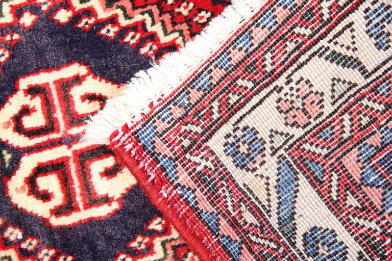 Red Geometric Wool Oriental Rug, Traditional Carpet Handwoven Area Rug ...