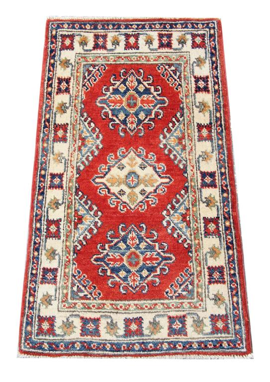 Red Oriental Rug Handmade Carpet, Geometric Small Rugs for Sale 59 x 96 ...
