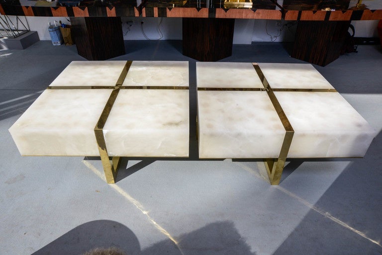 Pair of Alabaster Tables For Sale at 1stDibs