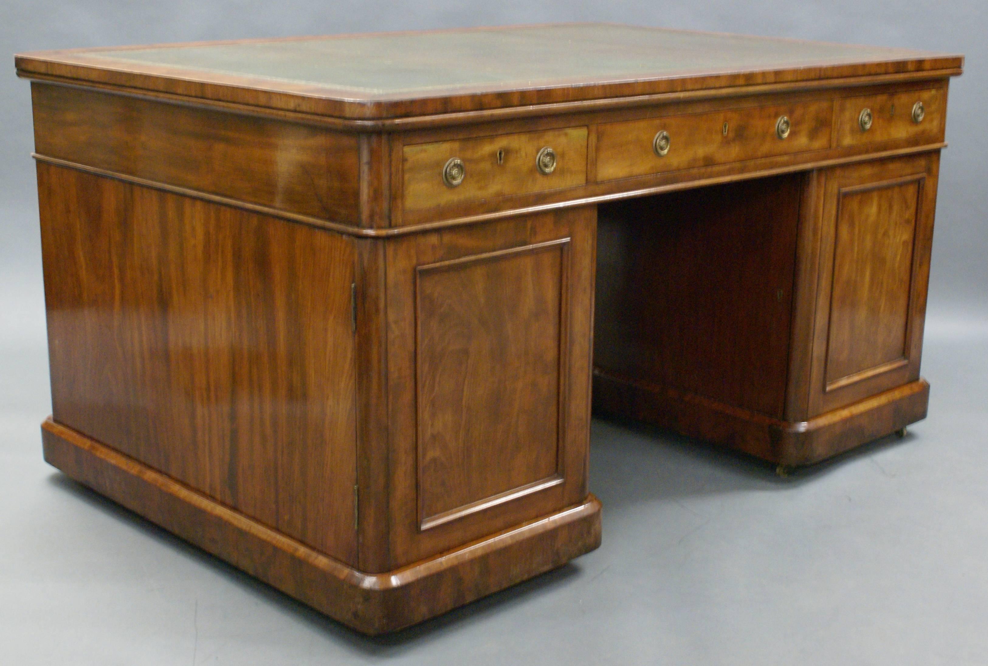 Impressive Early Victorian Partners Desk For Sale at 1stDibs