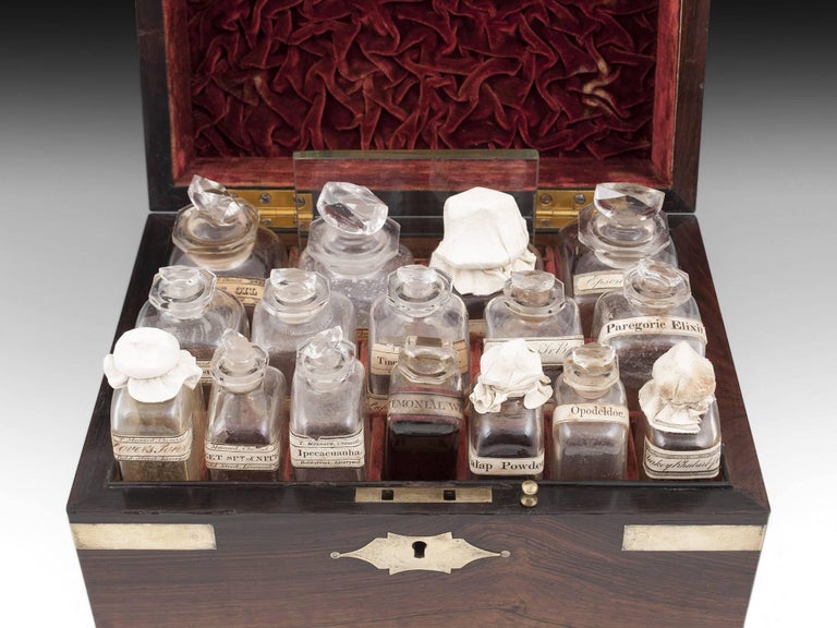 Antique Mahogany Apothecary Medicine Box with Brass Corner Brackets ...