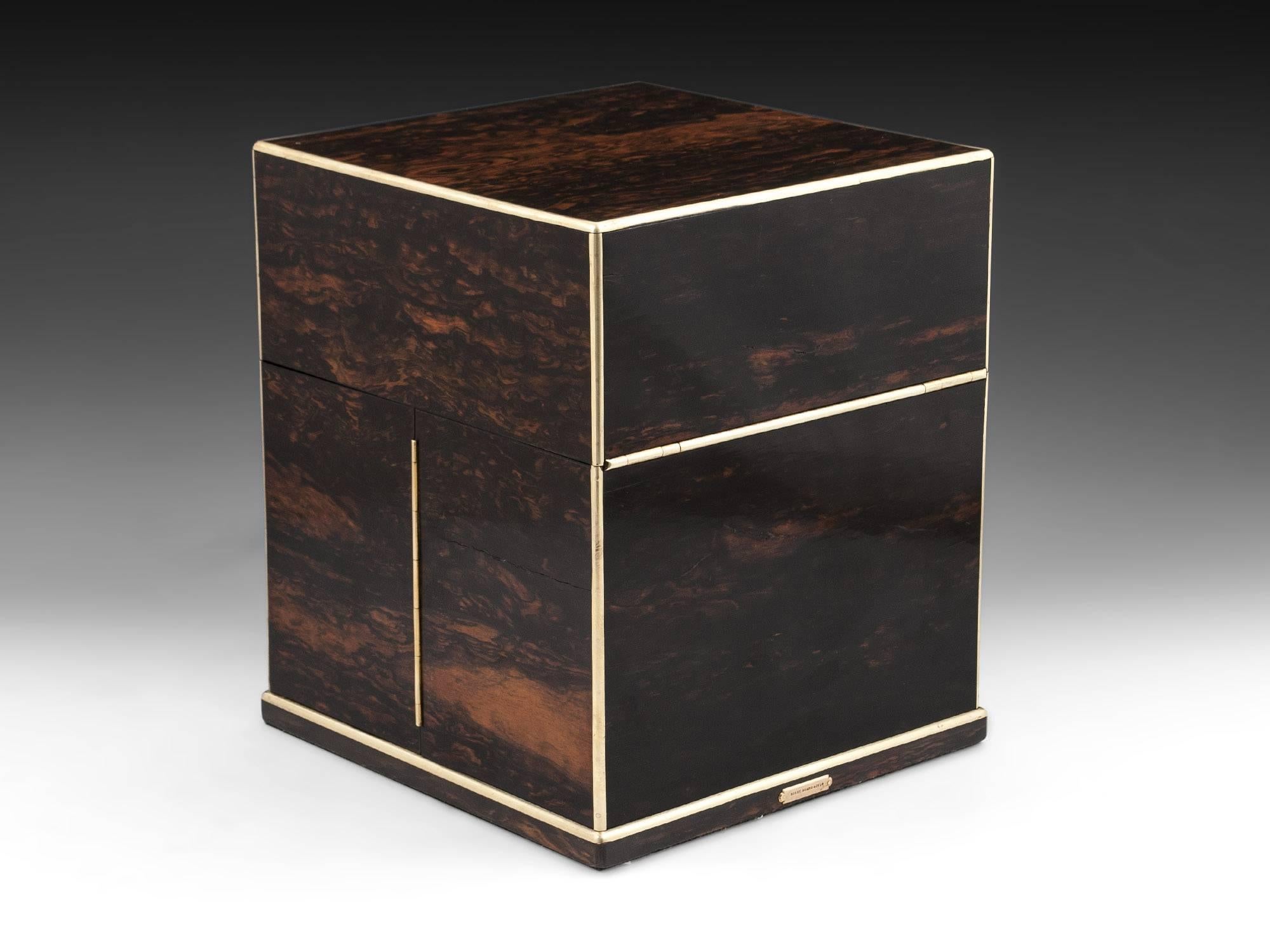 Antique Coromandel Decanter Box with Silver Salver/Tray 19th Century at ...