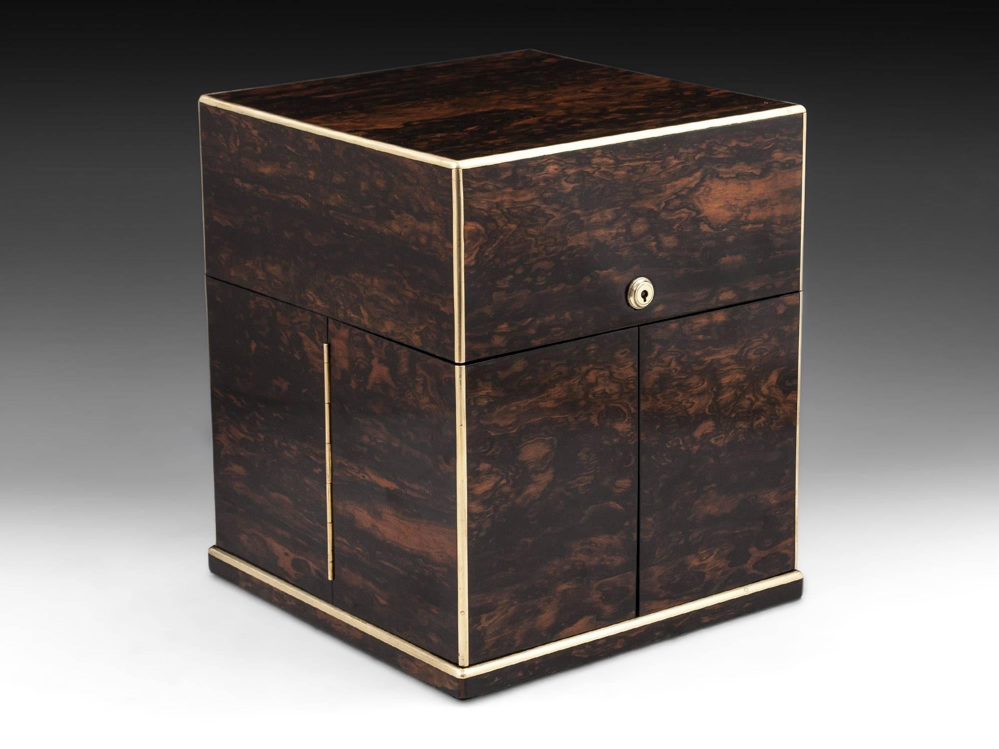 Antique Coromandel Decanter Box with Silver Salver/Tray 19th Century at ...