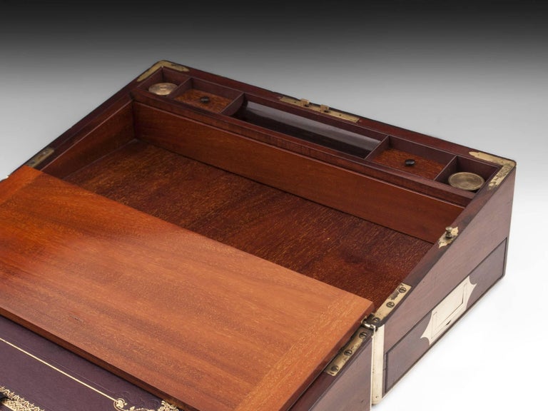 Antique Mahogany Brass Bound Writing Box by Toulmin and Gale, 19th ...