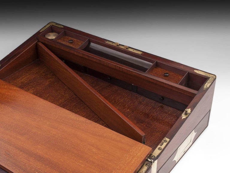 Antique Mahogany Brass Bound Writing Box by Toulmin and Gale, 19th ...