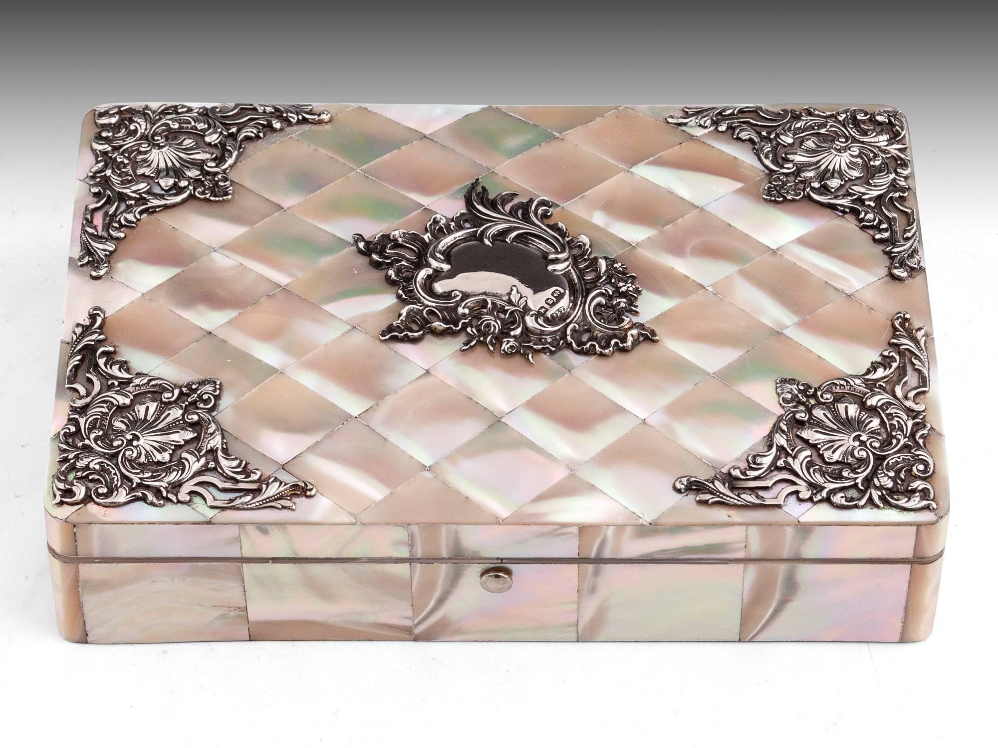 19th Century Mother of Pearl and Silver Jewelry Box at 1stDibs | mother ...
