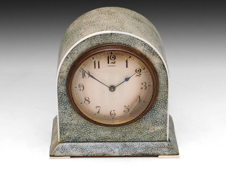 Art Deco Asprey Shagreen Clock at 1stDibs