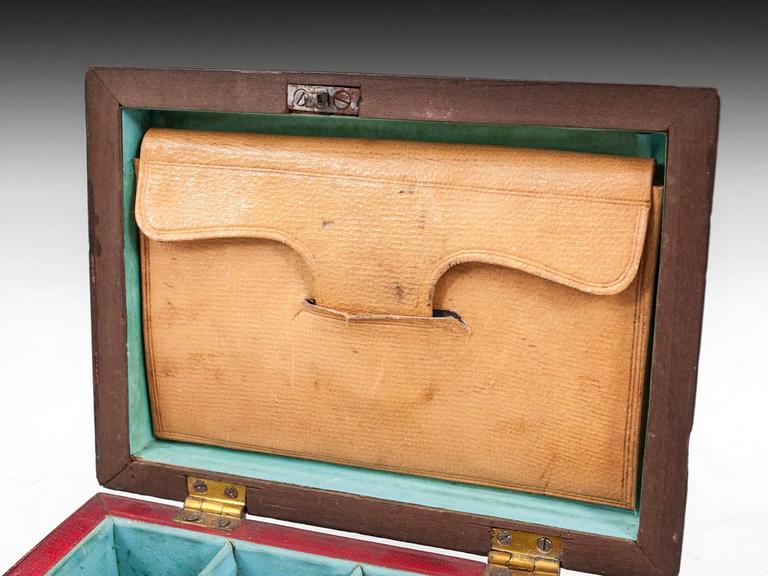 Antique Miniature Regency Red Leather Sewing Box at 1stDibs