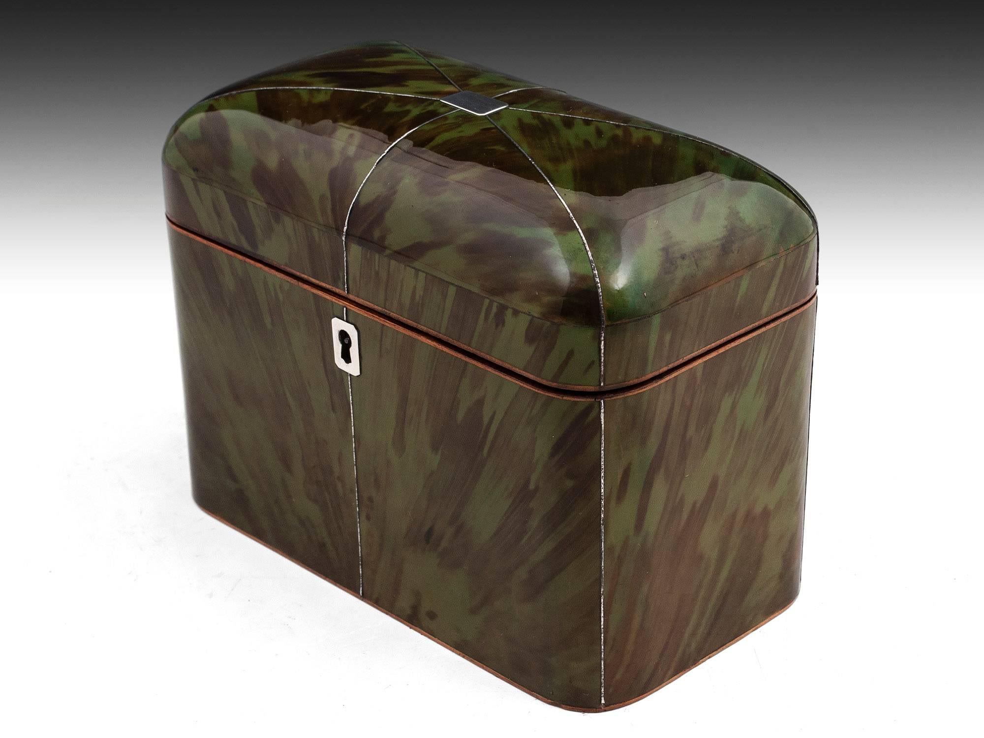 Green Tortoiseshell Tea Caddy at 1stDibs | green tortoise shell
