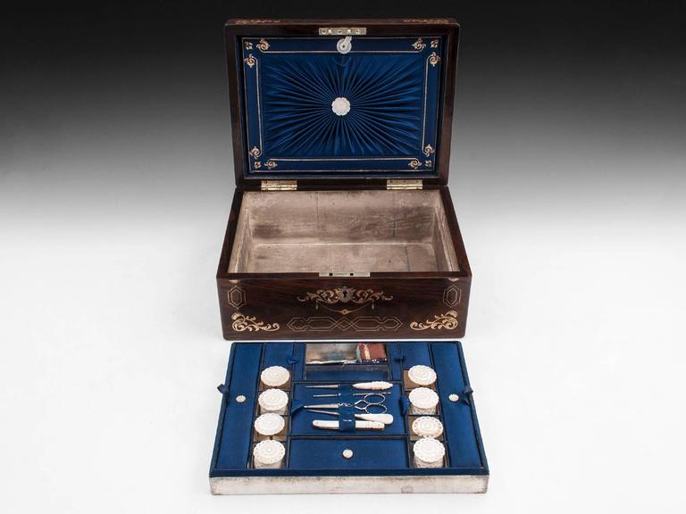 Antique Rosewood Sewing Box at 1stDibs