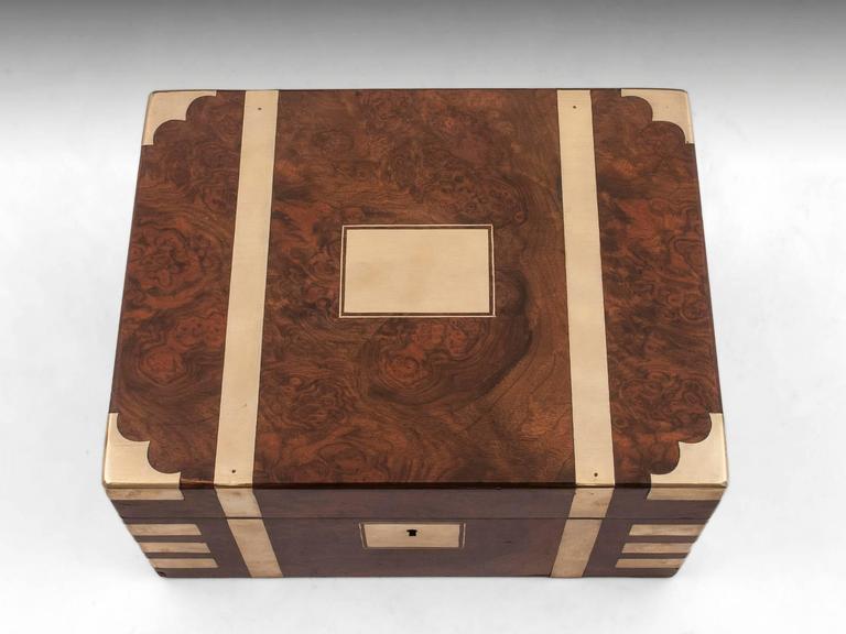 Brass Bound Walnut Writing Box at 1stDibs
