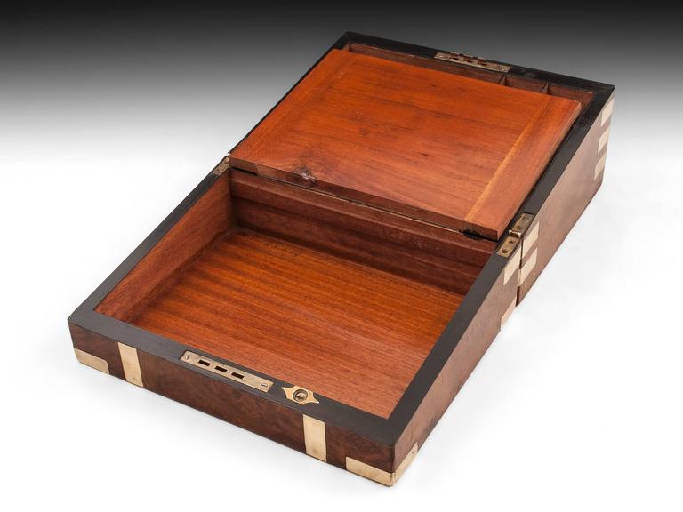 Brass Bound Walnut Writing Box at 1stDibs
