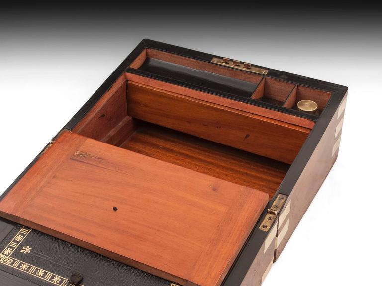 Brass Bound Walnut Writing Box at 1stDibs