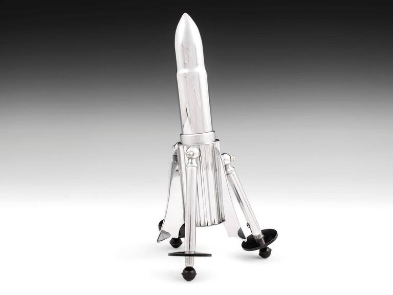 Vintage Silver-plate Rocket Table Lighter at 1stdibs