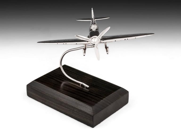 Silver Scale Model Supermarine Spitfire Desk Piece Aeroplane at 1stDibs ...