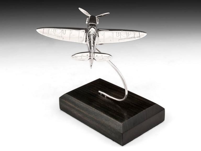 Silver Scale Model Supermarine Spitfire Desk Piece Aeroplane at 1stDibs ...