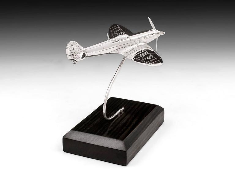 Silver Scale Model Supermarine Spitfire Desk Piece Aeroplane at 1stDibs ...