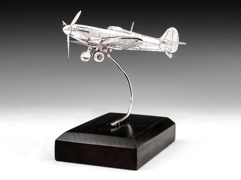 Silver Scale Model Supermarine Spitfire Desk Piece Aeroplane at 1stDibs ...