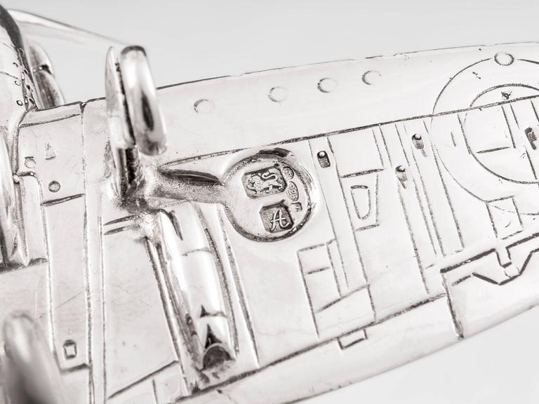 Silver Scale Model Supermarine Spitfire Desk Piece Aeroplane at 1stDibs ...