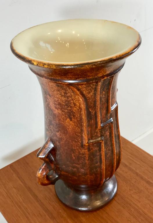 Ceramic Rust Metallic Glaze Art Deco Table Lamp by Stangl, 1930's at ...