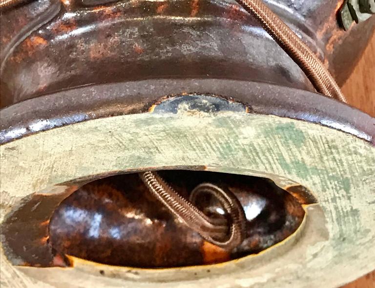 Ceramic Rust Metallic Glaze Art Deco Table Lamp by Stangl, 1930's at ...