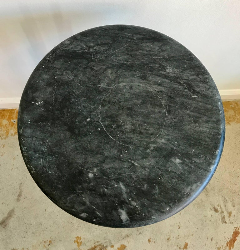 Curtis Jere Memphis Era Metal Side Table with Round Marble Top, 1987 at ...