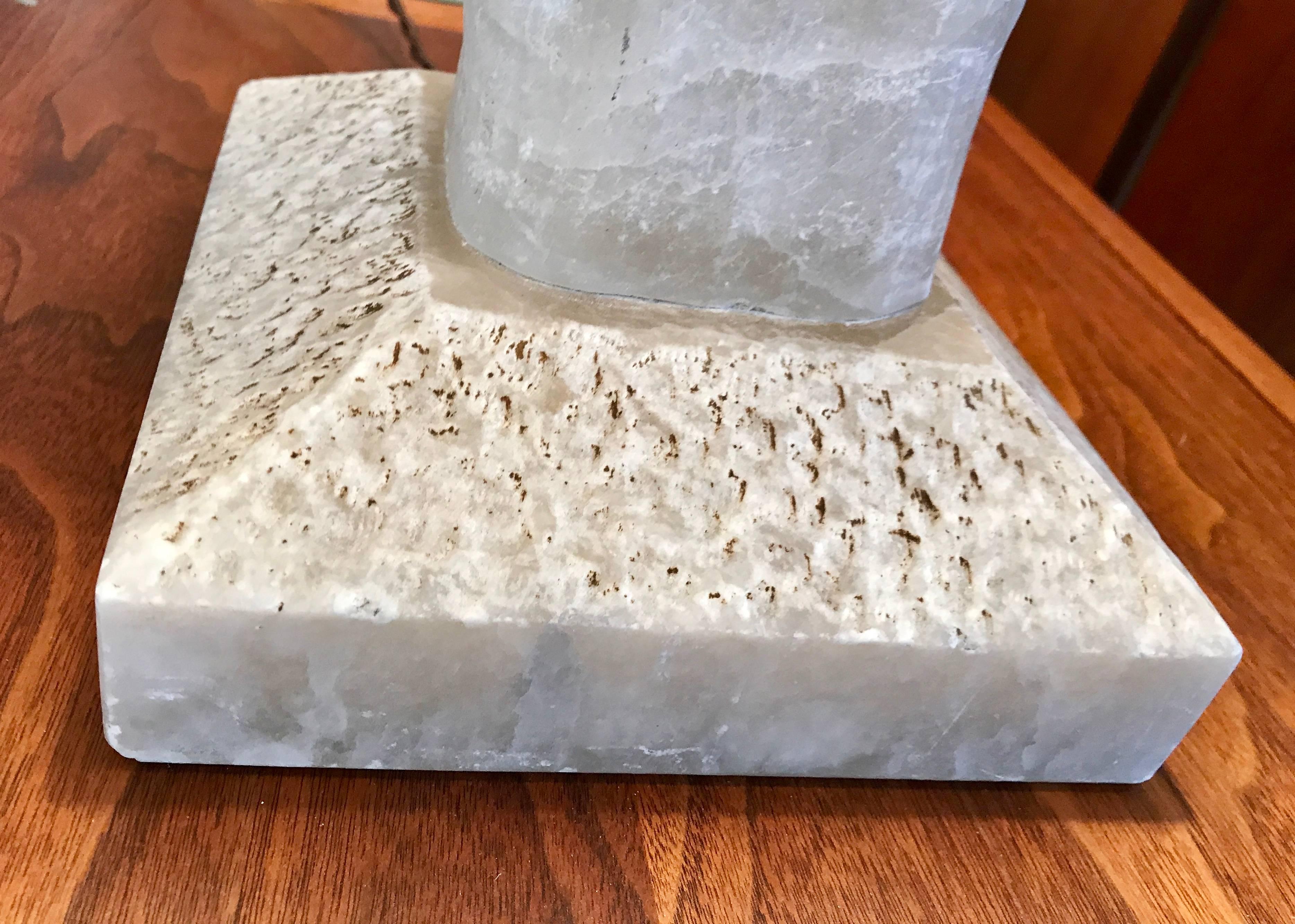 Early 20th Century Egyptian Pharaoh Alabaster Table Lamp with Alabaster ...