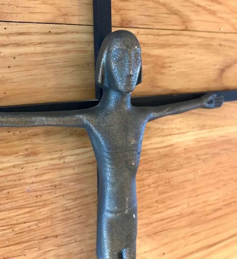 Mid Century Modern Brutalist Bronze Crucifix Cross, West Germany at 1stDibs