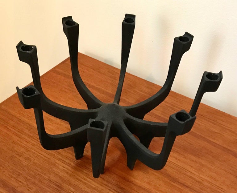Cast Zink Candleholder Designed by Gunnar Cyren For Dansk, Denmark ...
