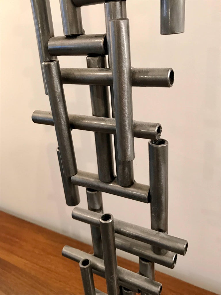 Brutalist Aluminum Welded Pipe Sculpture at 1stDibs | metal pipe sculpture
