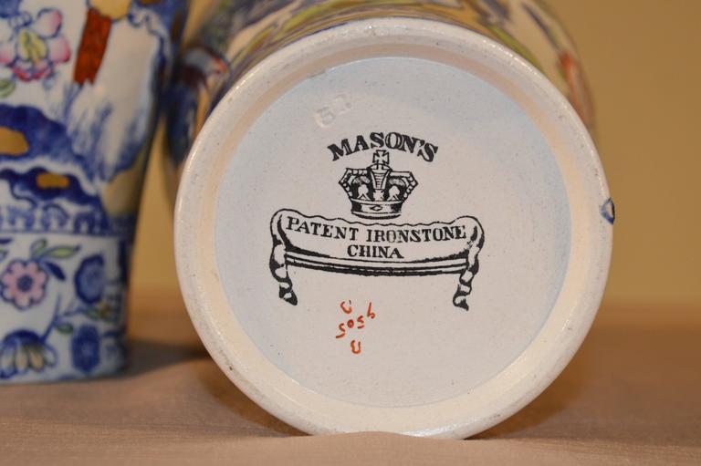 19th Century Pair of Mason's Vases at 1stDibs