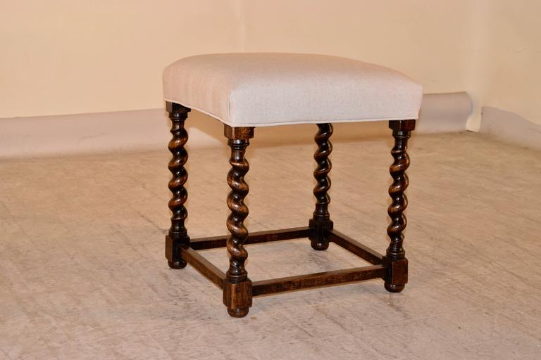 19th Century, English Barley Twist Stool at 1stDibs