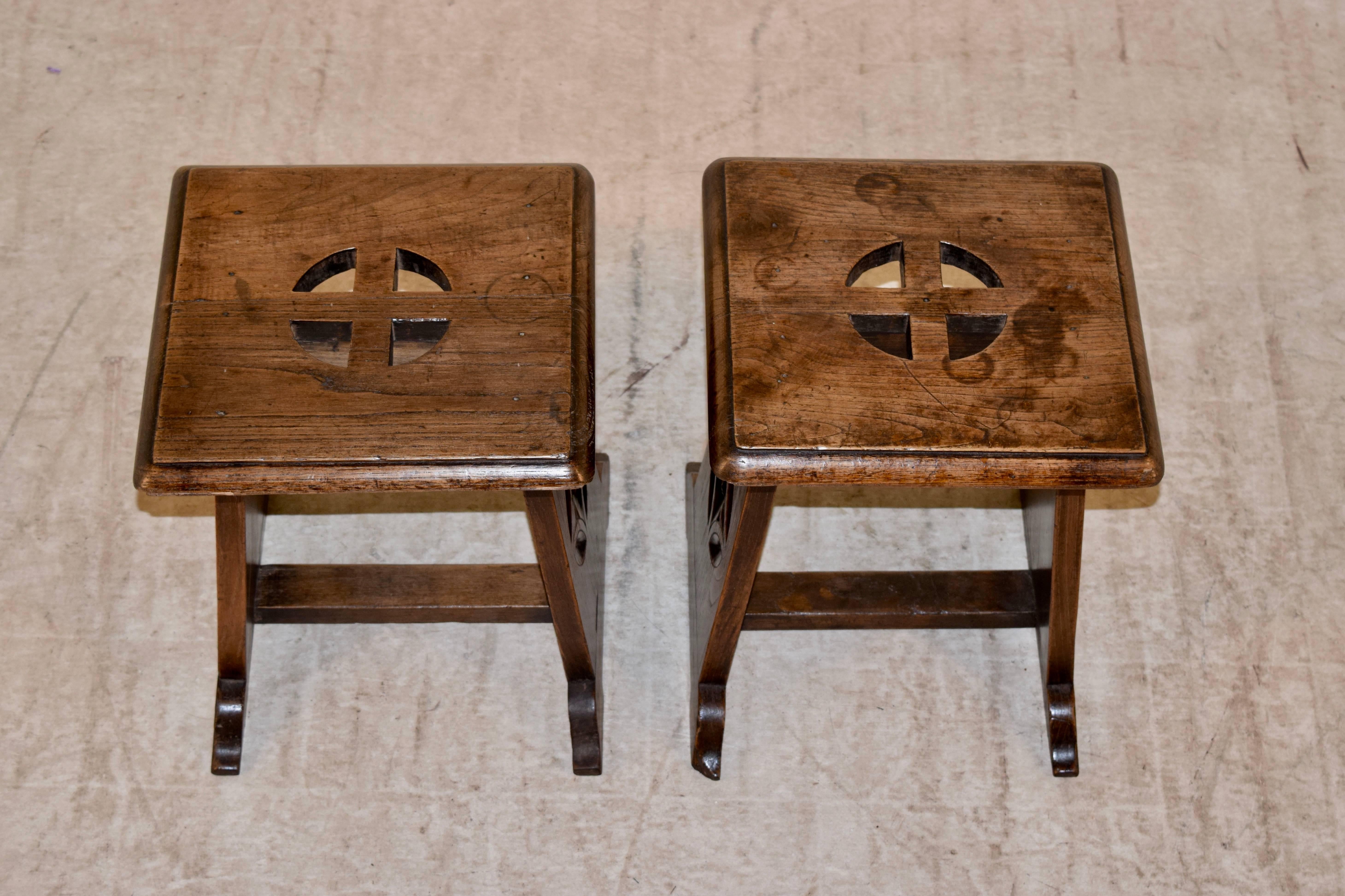 19th Century Pair of Gothic Revival Stools at 1stDibs