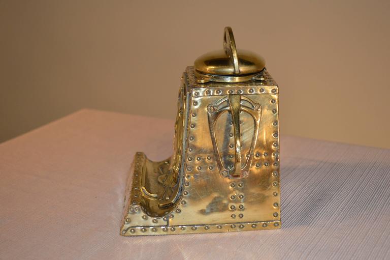 19th Century Brass Inkwell with Equestrian Design at 1stDibs