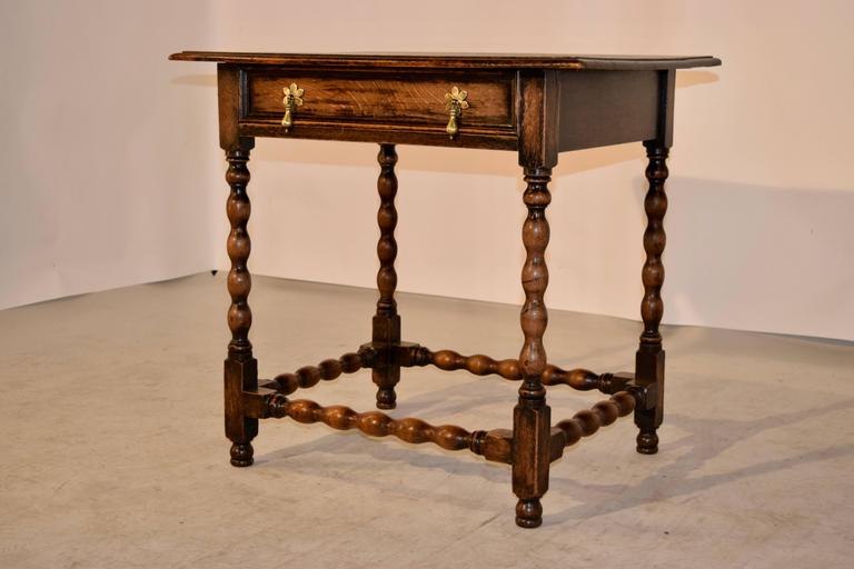 19th Century English Spool Leg Side Table at 1stDibs