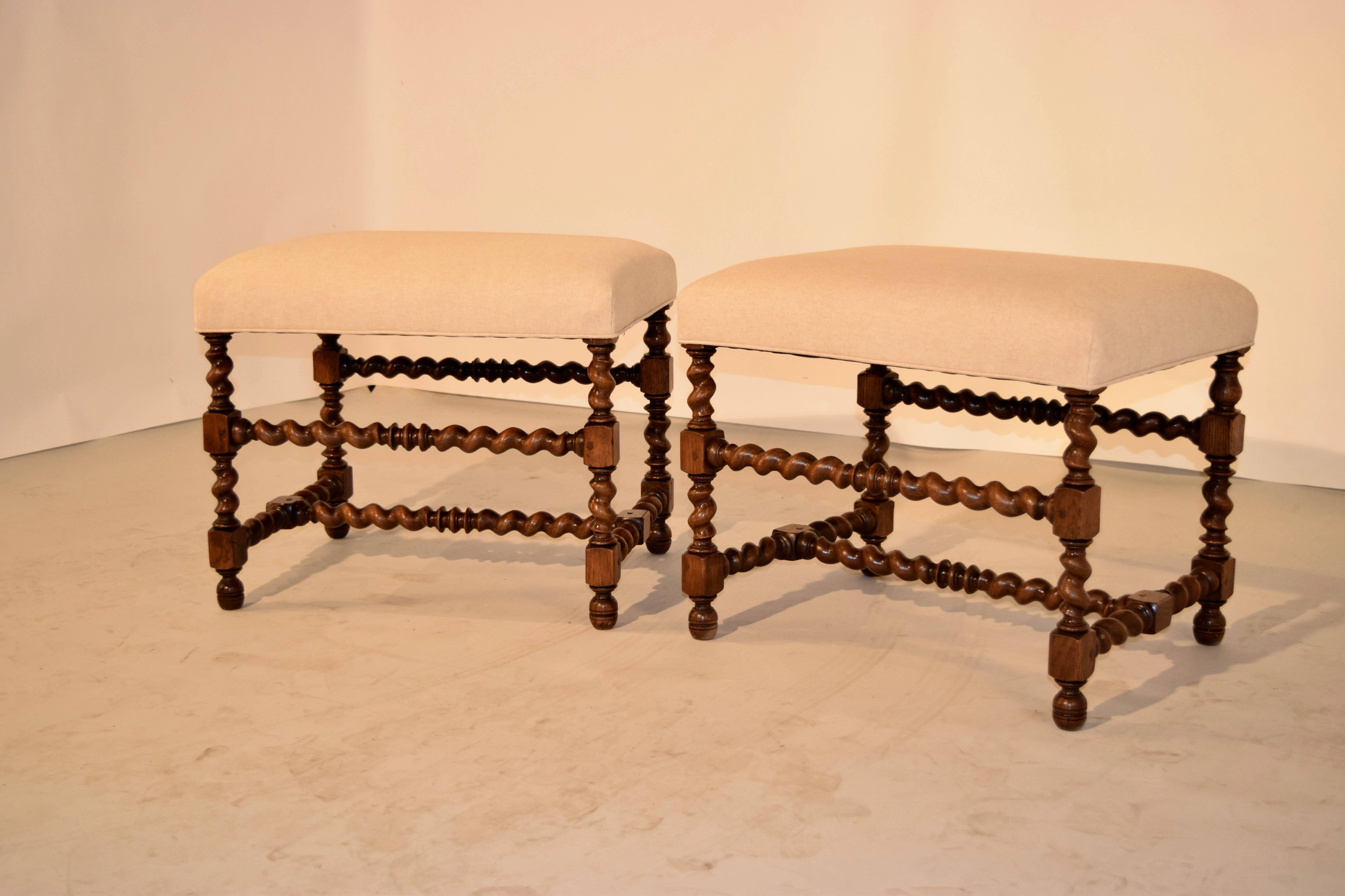 19th Century Pair of Upholstered Ottomans at 1stDibs