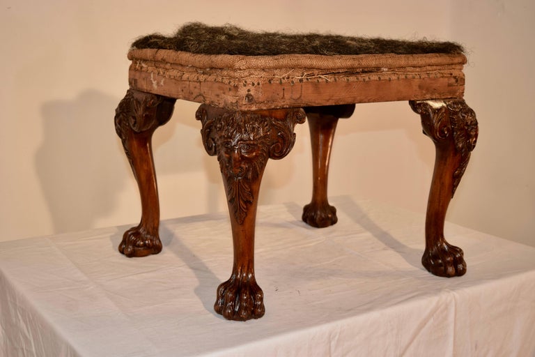 Early 18th Century Irish Mahogany Stool For Sale at 1stDibs