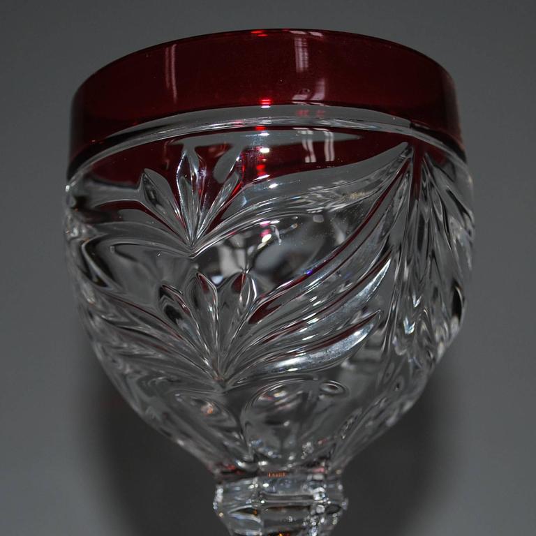Lot of Six Polished Crystal Wine Glasses at 1stDibs