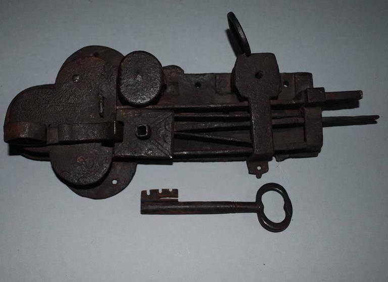 Lot of 18th Century and 19th Century Wrought Iron Locks For Sale at 1stDibs
