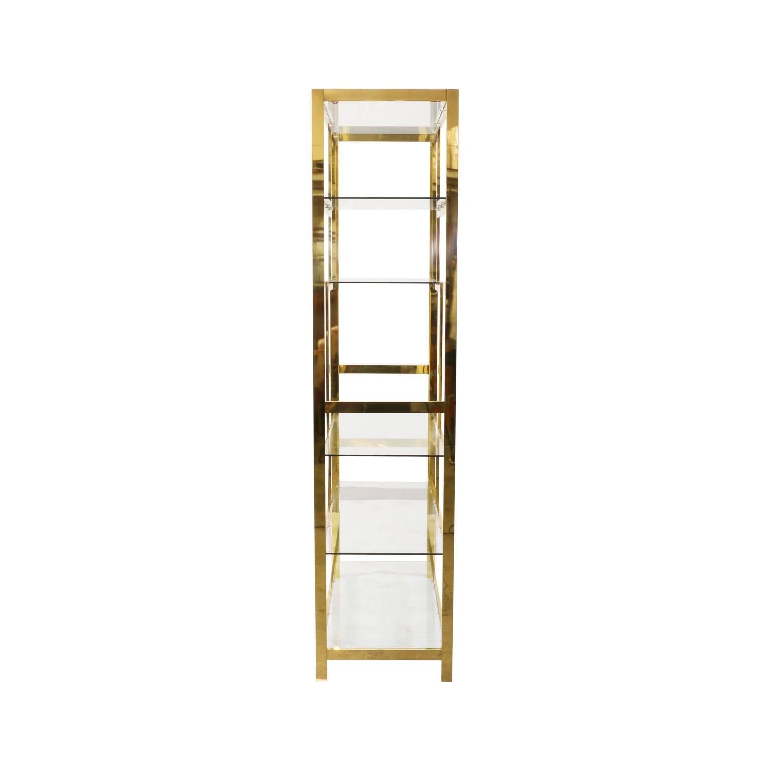 Midcentury Brass Etagere Display Shelf Unit For Sale at 1stDibs | brass ...