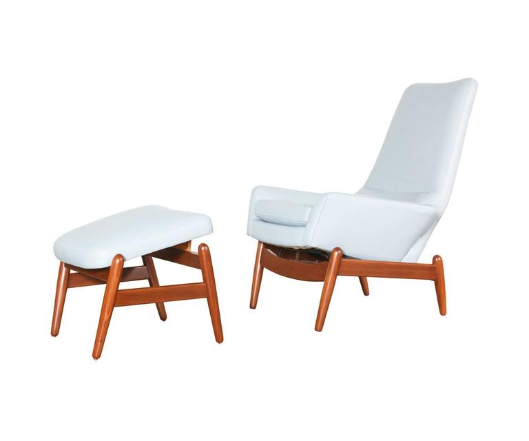 Povl Dinesen PD-30 Leather Lounge Chair with Ottoman For Sale at ...