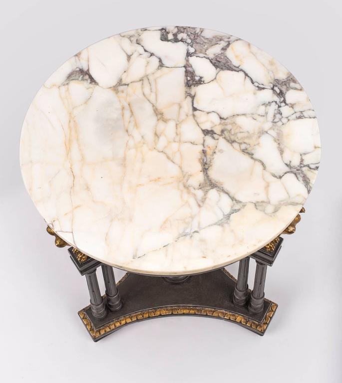 Gilt Griffin Round Marble-Top Center Table at 1stDibs
