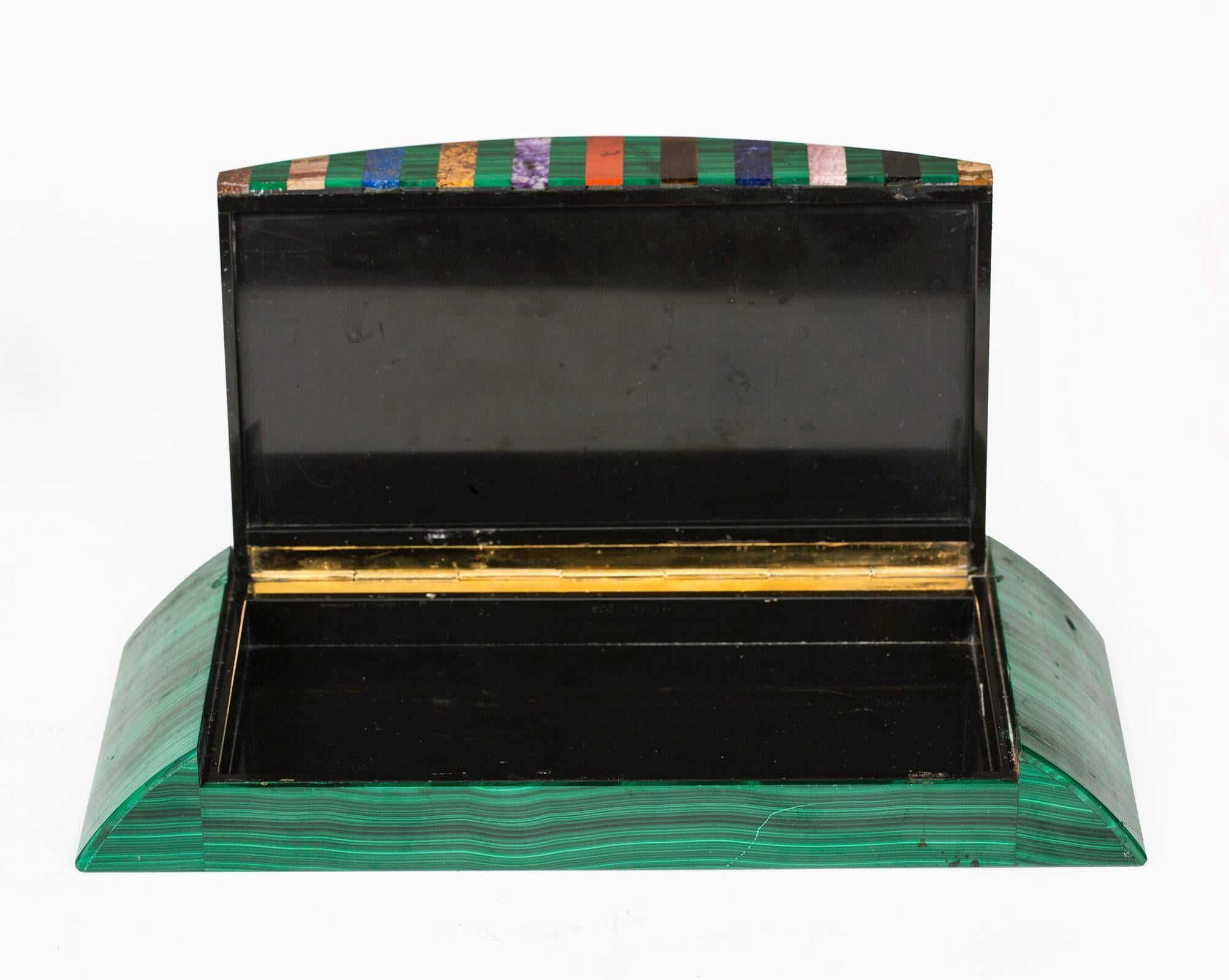 Malachite and Multi Stone Box at 1stDibs