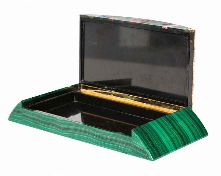 Malachite and Multi Stone Box at 1stDibs