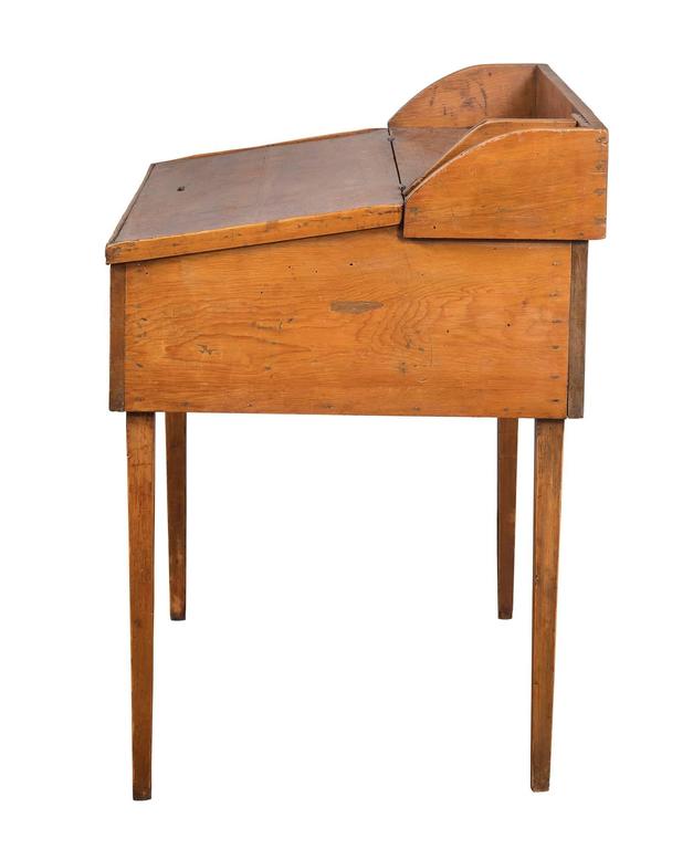 19th Century Primitive Americana Pine Desk at 1stDibs