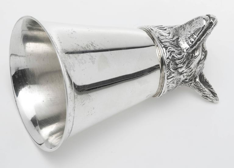 Sterling Silver Fox Head Stirrup Cups Set of Eight at 1stDibs