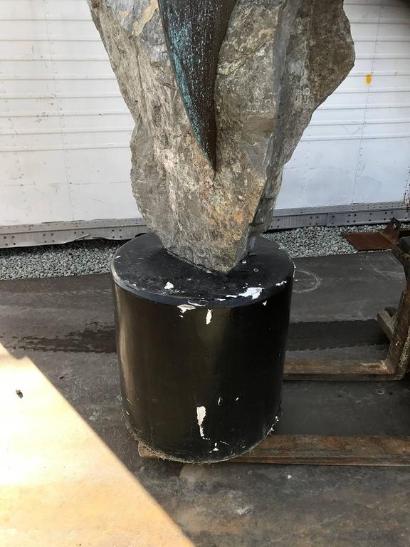 Custom Contemporary Stone and Copper Sculpture For Sale at 1stDibs