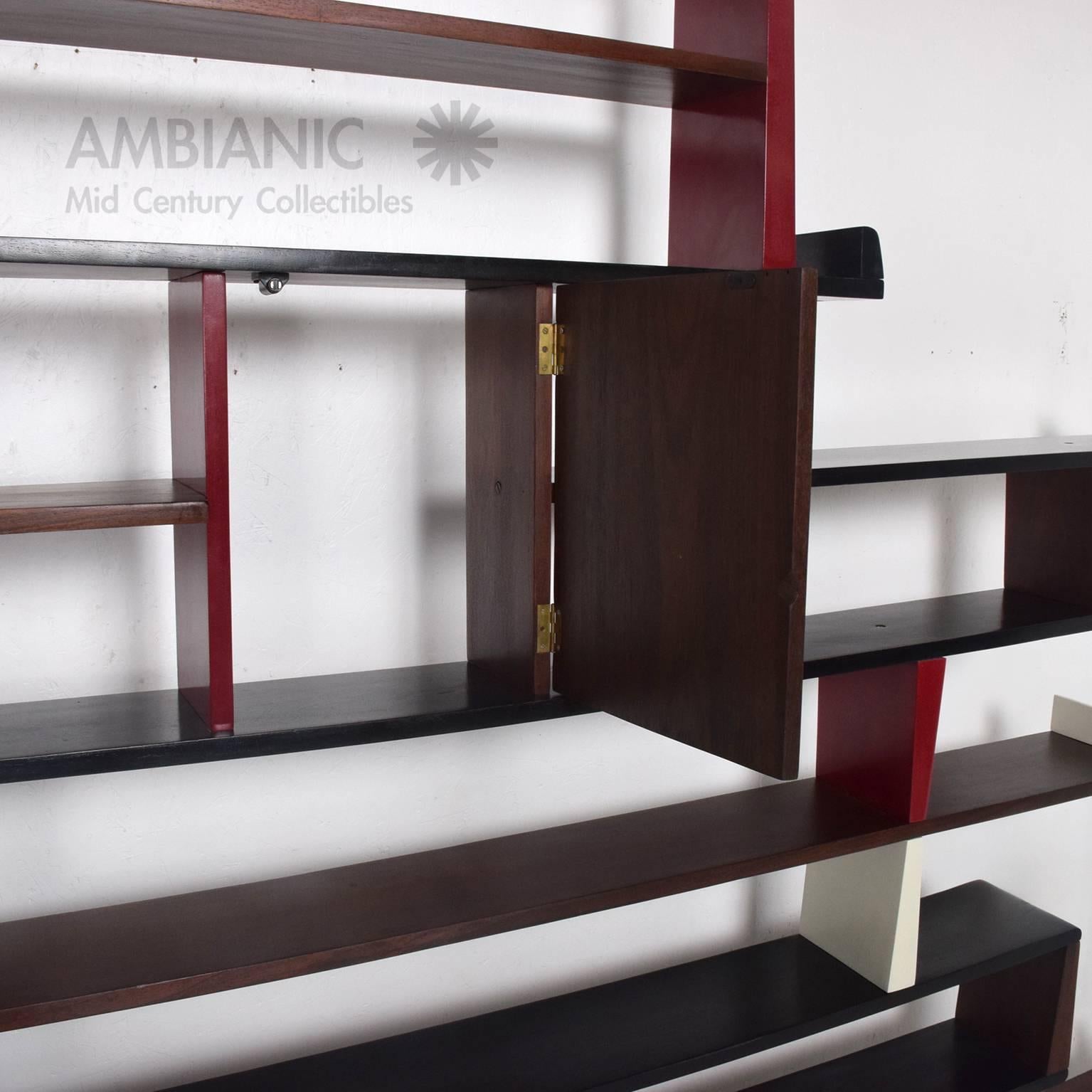 Mid-Century Modern Mexican Modernist Bookcase Shelving Room Divider at ...