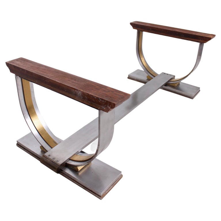 1960s Heavy Horseshoe Dining Table Base Solid Steel Bronze Arturo Pani ...