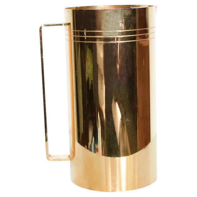 1960s Sleek Modernist Gold Pitcher 24k GP Tommi Parzinger Dorlyn ...